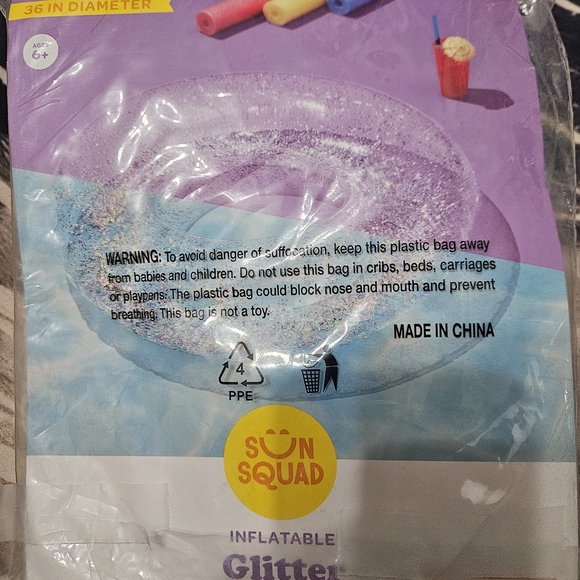 Sun Squad | Party Supplies | Sun Squad Glitter Pool Float Blue And ...